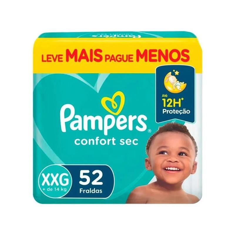 Fralda Descartável PAMPERS Confort Sec XXG com 52 Unidades Leve Mais ...
