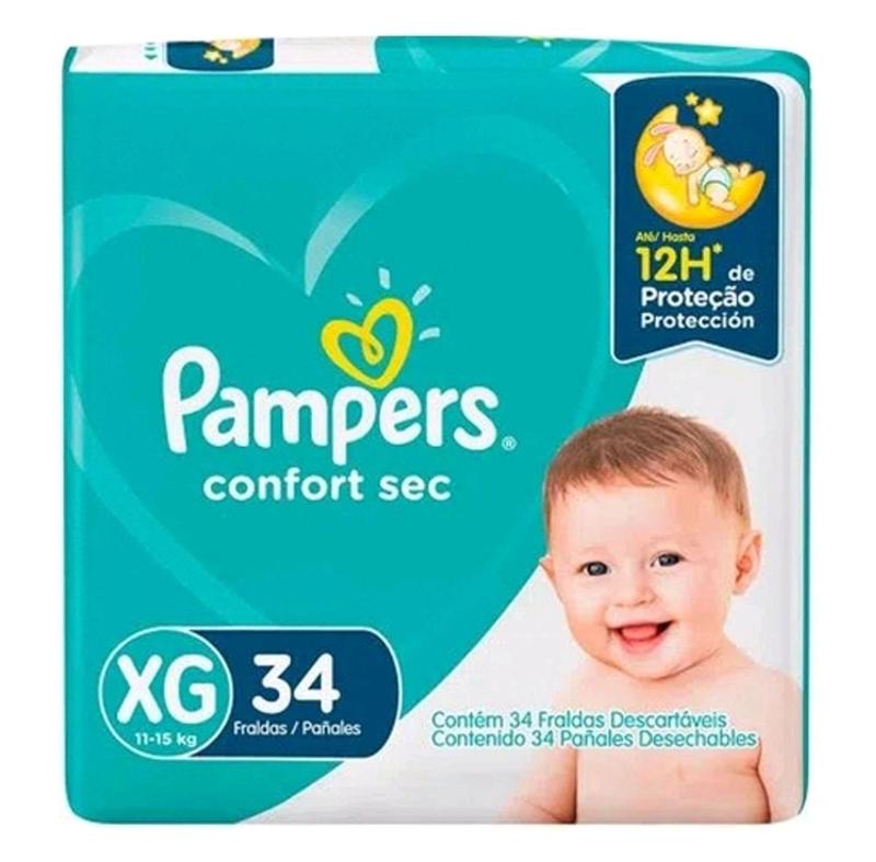 Fralda descartável Pampers supersec XG 34 uni - Fralda Descartável ...