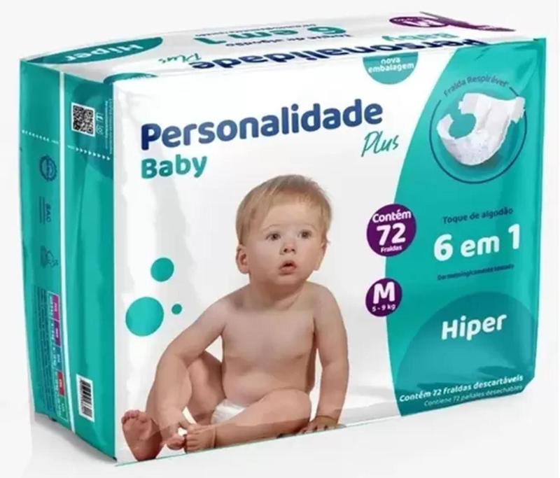 Fralda Descartável Personalidade Baby Plus Hiper 1 Pacote tamanho M com ...
