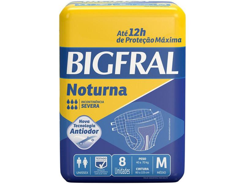 Fralda Geriátrica Bigfral M Noturna - 8 Unidades - Fralda Geriátrica ...