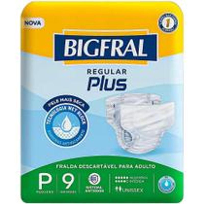 Fralda Geriátrica Bigfral Regular Plus Tamanho P - 09 und - Fralda ...