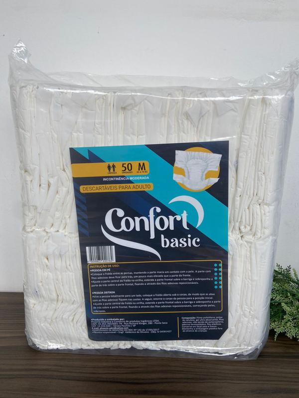 Fralda Geriatrica Confort Basic com 50 unidades adesivas - Fralda ...