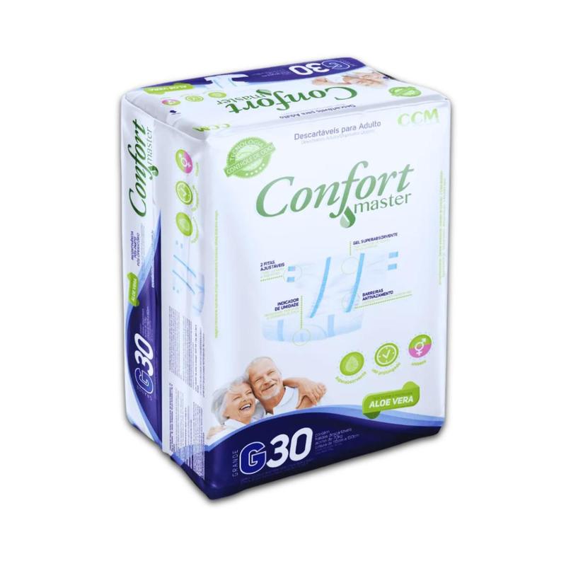 Fralda Geriátrica Descartável Confort Master G 30 Unidades - Fralda ...