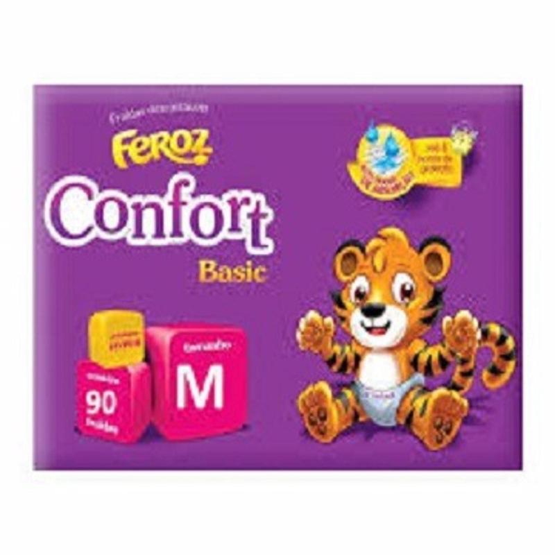 Fralda infantil feroz baby confort basic m c/90 unidades - FLAIBAM - Fralda Descartável ...
