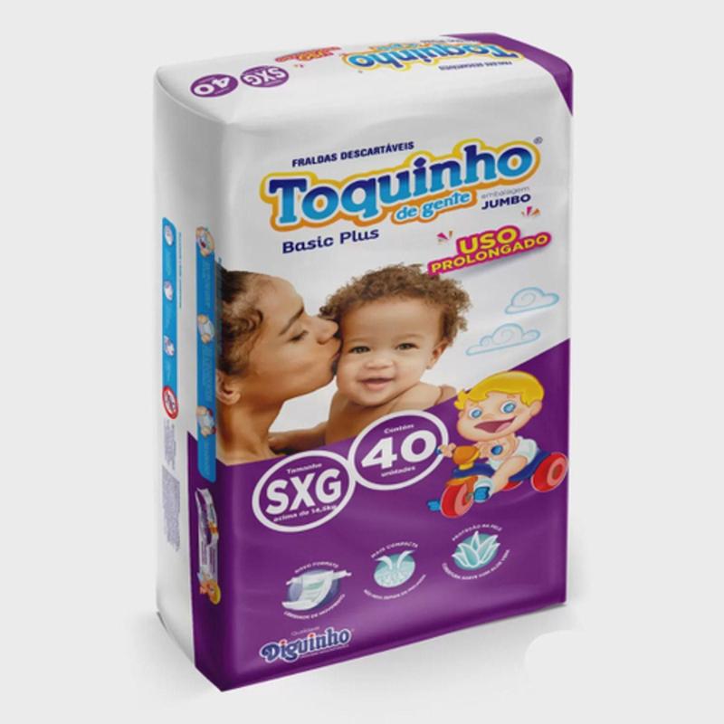 Fralda infantil toquinho de gente basic plus sxg c/40 - Fralda ...