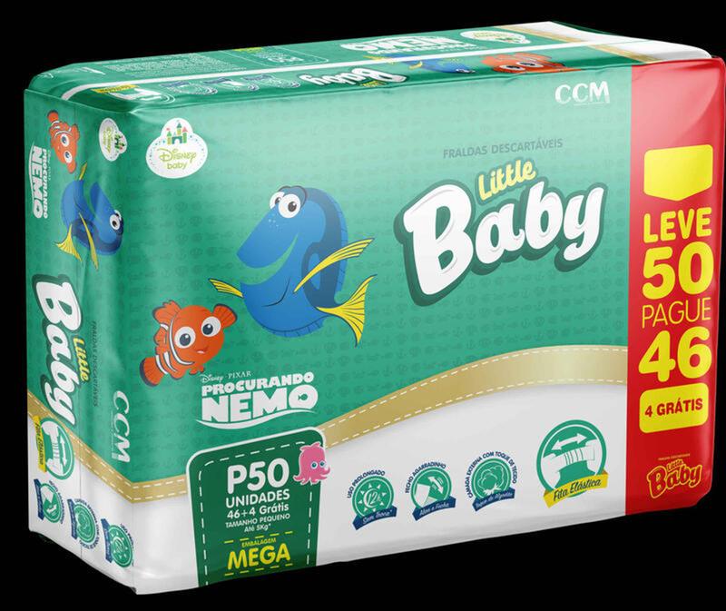 Fralda little baby nemo mega p 50 unidades - ccm - Fralda Descartável ...