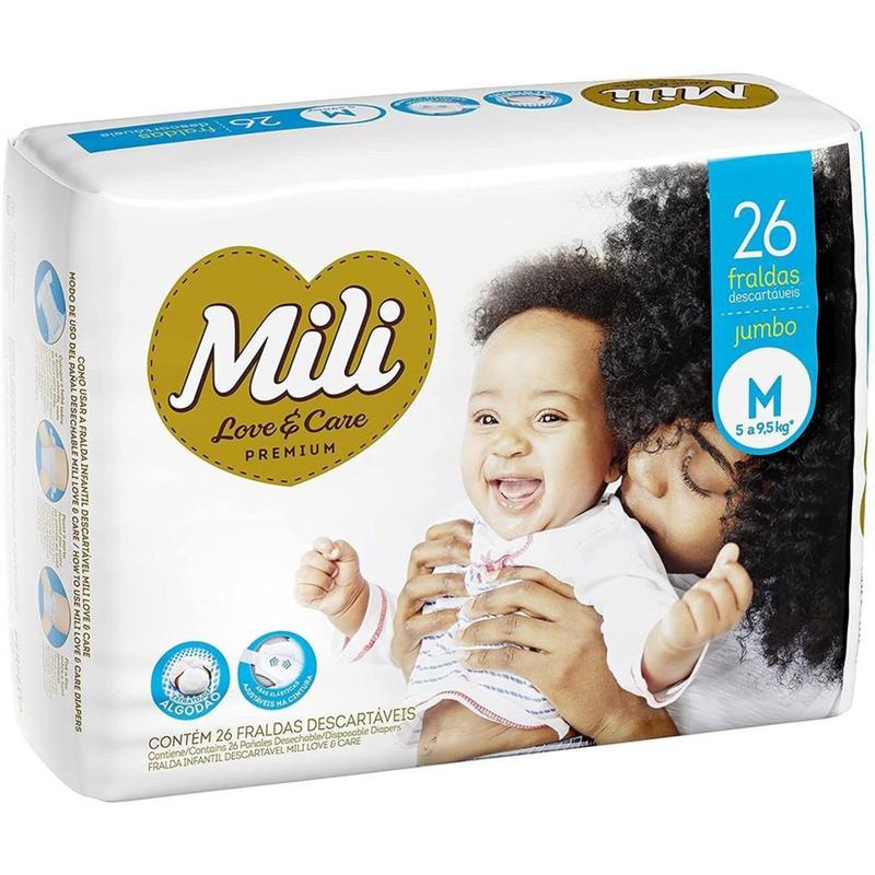 Fralda Mili Love e Care Jumbo M 26 Fraldas - Mili - Mili S.A - Fralda Descartável - Magazine Luiza