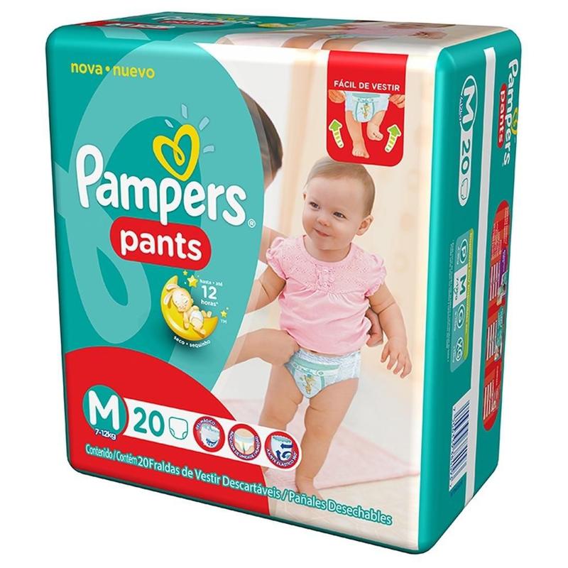Fralda Pampers Pants M com 20 Unidades - Fralda Descartável - Magazine ...