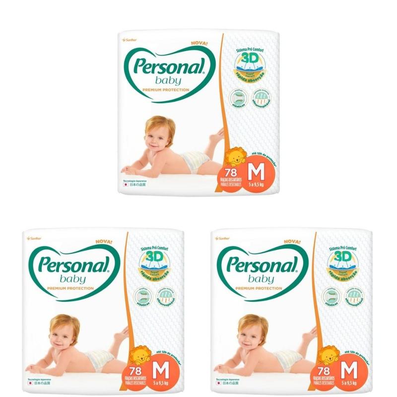 Fralda Personal Premium Hiper M 3 Pacotes Com 78 Unidades Cada - Fralda ...
