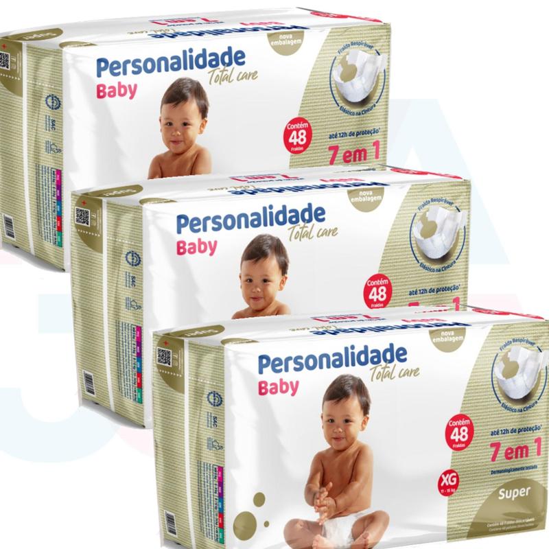 Fralda Personalidade Baby Total Care 7 Em 1 Tam XG - 144un - Fralda ...