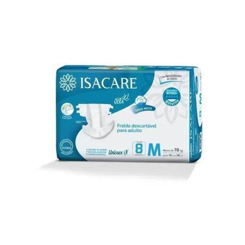 Fralda Premium Intensa Isacare Geriátrica Regular Tamanho M - 8 ...
