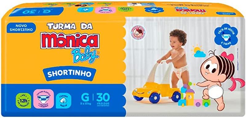 Fralda Shortinho Turma da Mônica Baby Tamanho G com 30 unidades - ONTEX ...