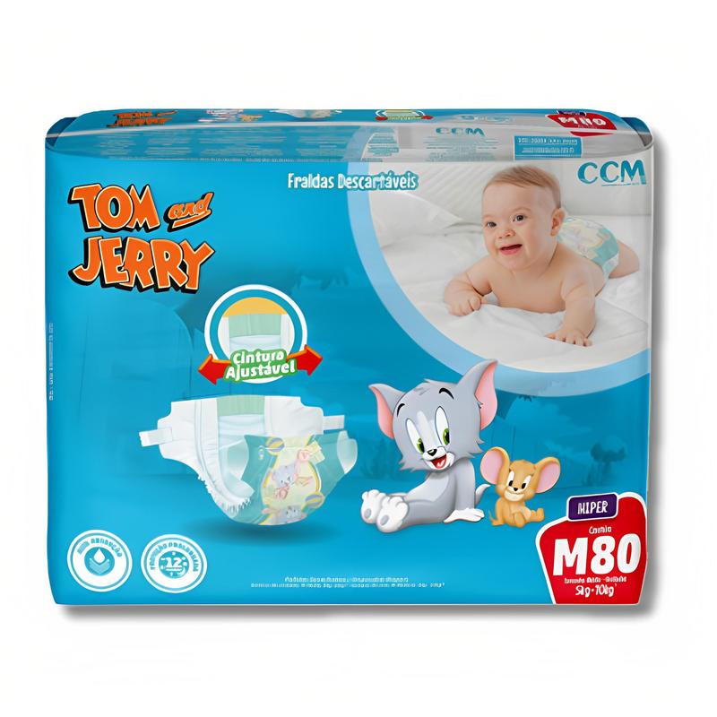 Fralda Tom And Jerry Hiper Pacotão M - 80 Unidades - Tom and Jerry ...