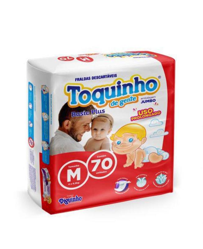 Fralda Toquinho Basic Plus M Com 70 unidades - Fralda Descartável ...