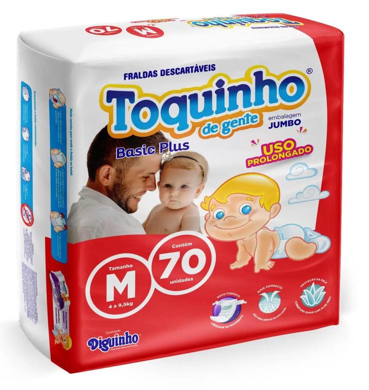 Fralda Toquinho De Gente Basic Plus - Tamanho M - 70 Unidades - Fralda ...