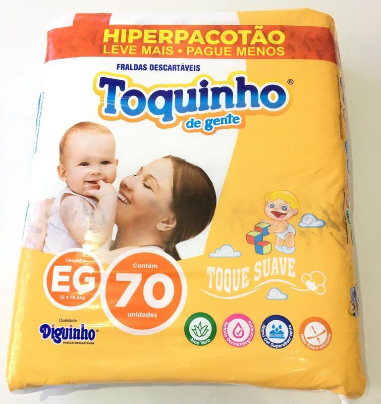 Fralda toquinho hiperpacotão xg com 70 - DIGUINHO - Fralda Descartável ...