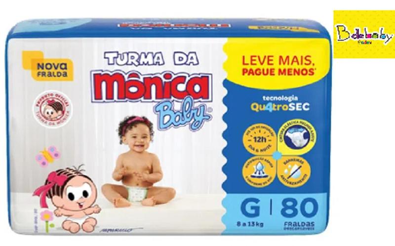 Fralda Turma Da Mônica Baby Giga Tamanho G Com 80 Unidades - ONTEX ...