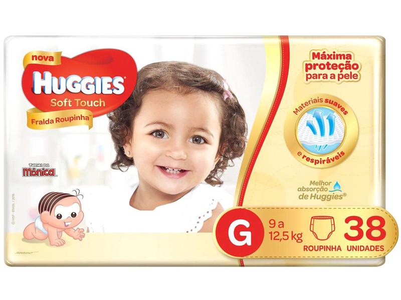 Fraldas Huggies Soft Touch Roupinha Tam G - 38 Unidades - Produtos ...