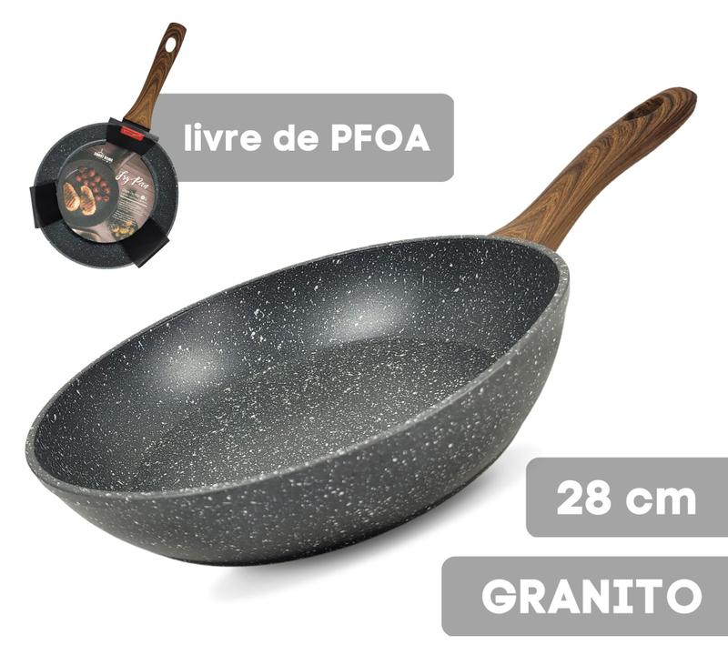 Frigideira Antiaderente Grande 28cm Livre PFOA Indução Granito - Danny ...