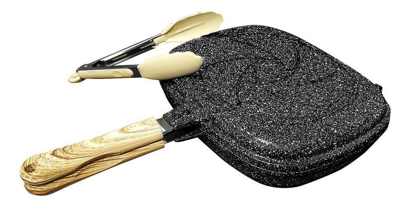 Frigideira Dupla Grill Omeleteira 30cm com Antiaderente Granito para ...