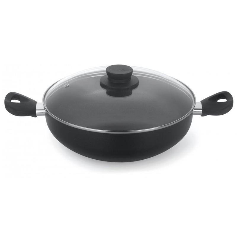 Frigideira Grande antiaderente com alças gourmet preto com tampa de ...