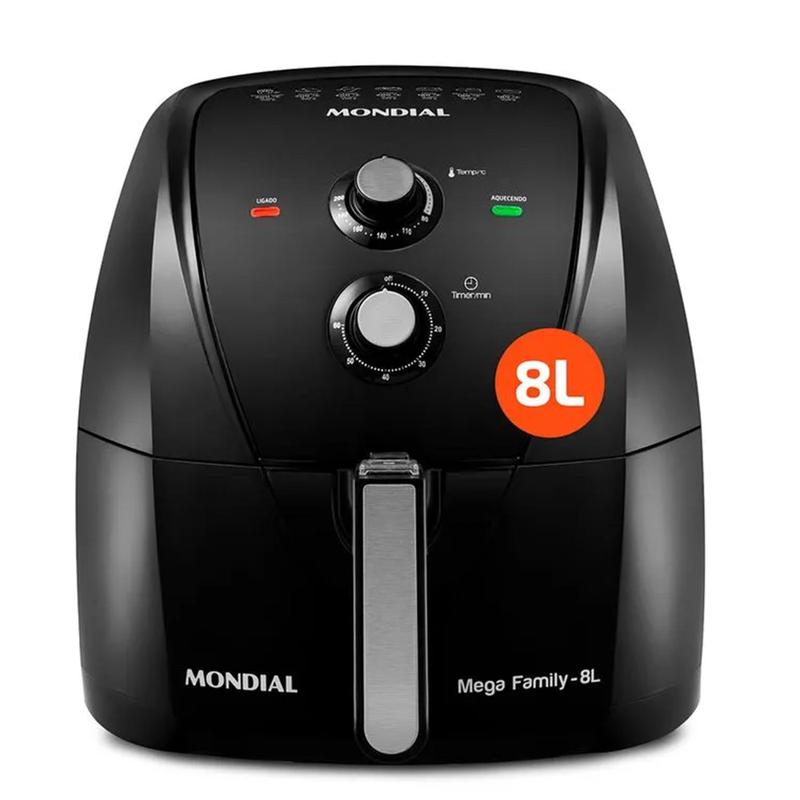 Fritadeira Air Fryer 8 Litros Mondial Panela Grande Preto 1900W 110V ...