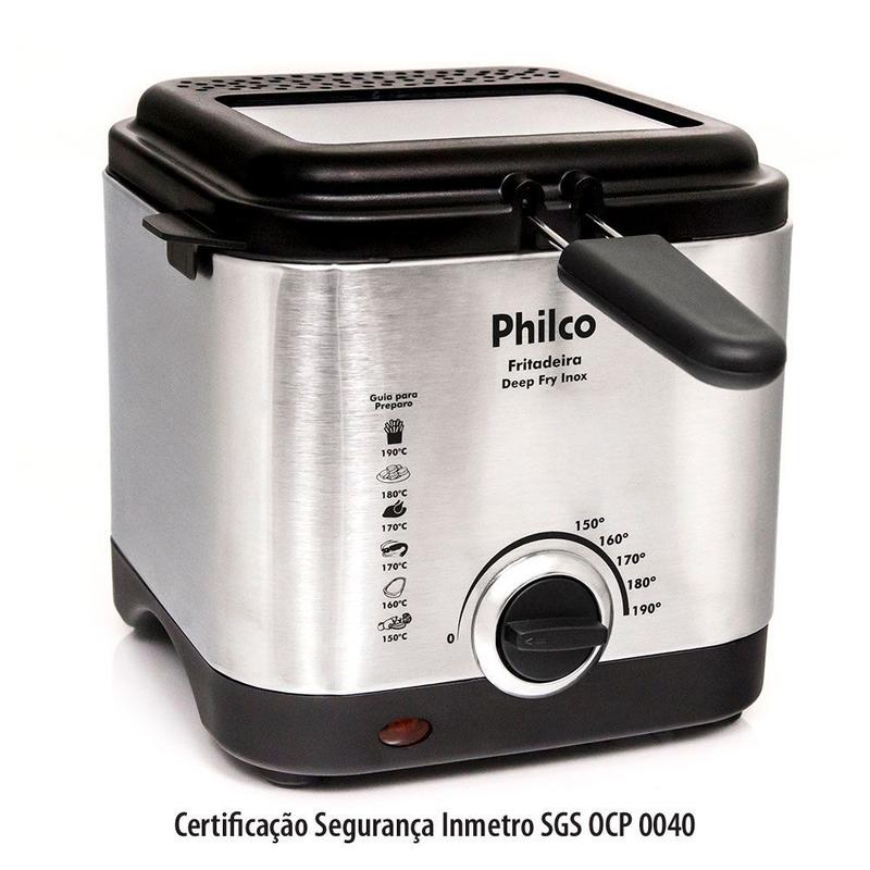 Fritadeira Elétrica Philco Deep Fry Inox 1,8L Prata - Fritadeira ...