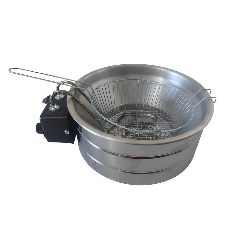 Fritadeira Industrial Elétrica 3.5L Tacho Redonda Profissional Cesto ...