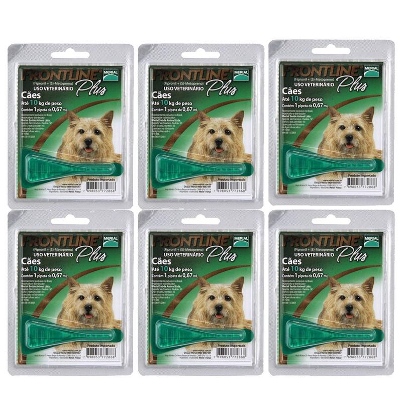Frontline Plus Antipulgas Cães Até 10kg Kit 6 Unid Boehringer - Merial ...