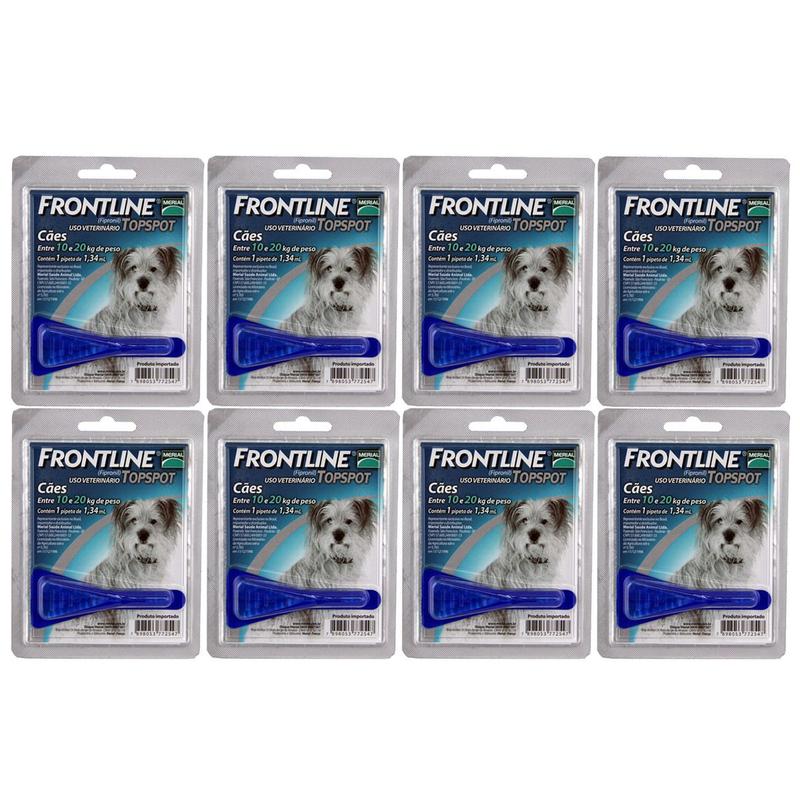 Frontline Top Spot Antipulgas Cães 10 A 20kg Kit 8 Unid Boehringer ...