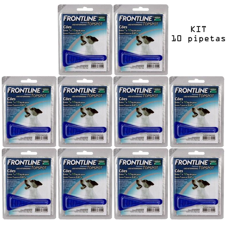 Frontline Top Spot Antipulgas Cães Até 10kg Kit 10 Unid Boehringer ...
