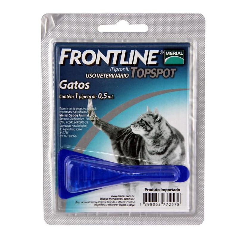 Frontline Top Spot Gatos Antipulgas Merial - Antipulga e Carrapaticida ...