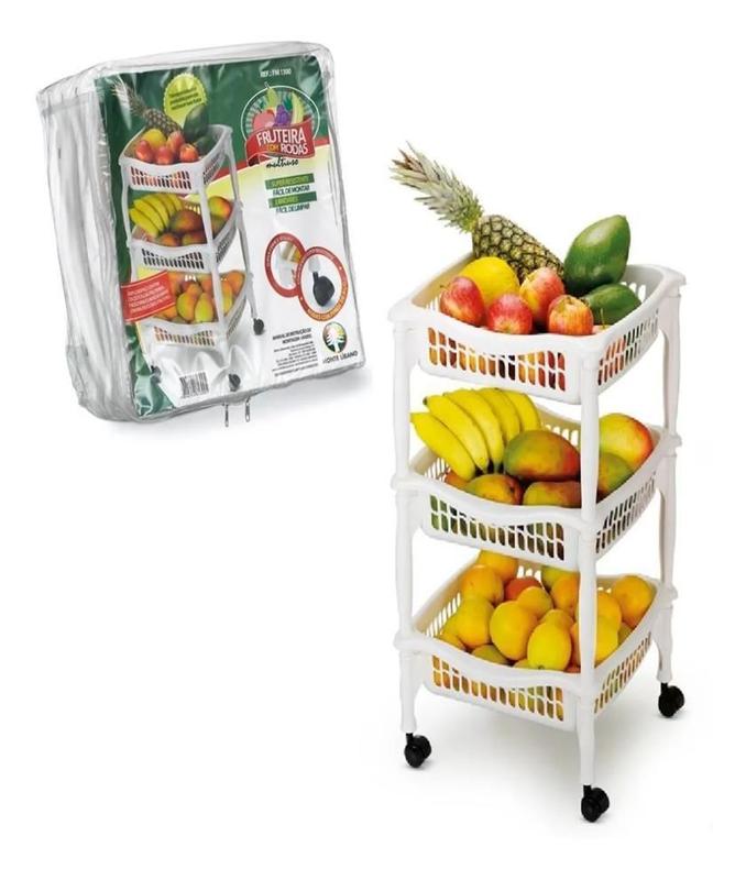 Fruteira Multiuso Com Rodizio 3 Andares Monte Libano Fm1300 - Fruteiras ...