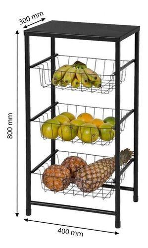 Fruteira Multiuso Para Cozinha Plus 3 Cestos Aço Removível - Belmonte ...