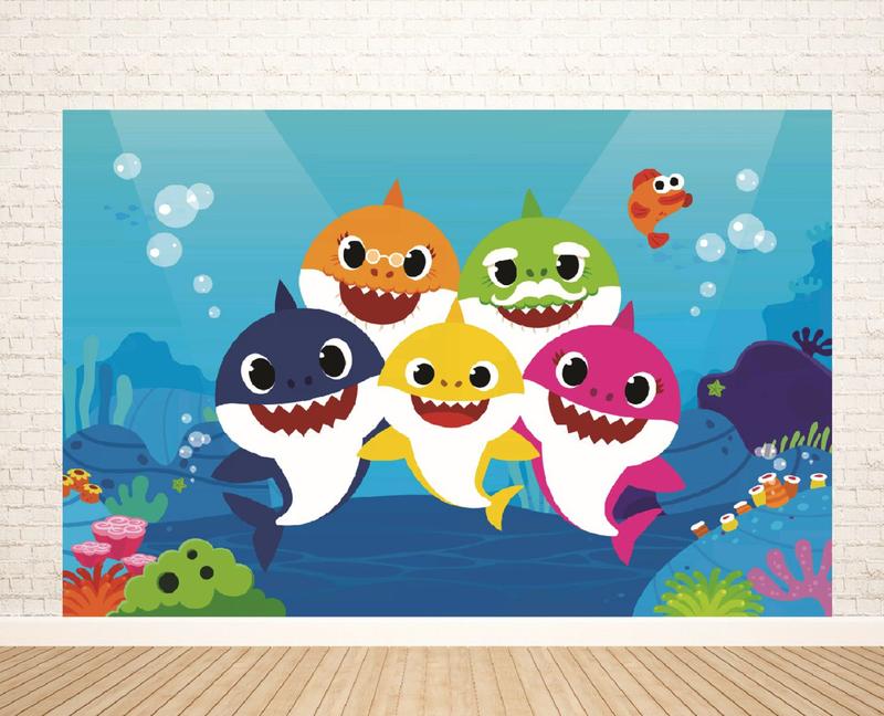 Fundo Fotográfico Em Tecido Baby Shark 2,80X1,50. - Mix estilos - Fundo ...