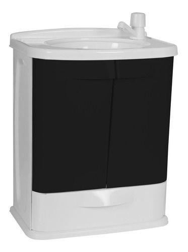 Gabinete Banheiro Plastico Pvc Lavatório Gabfit Preto- Astra - Balcão ...