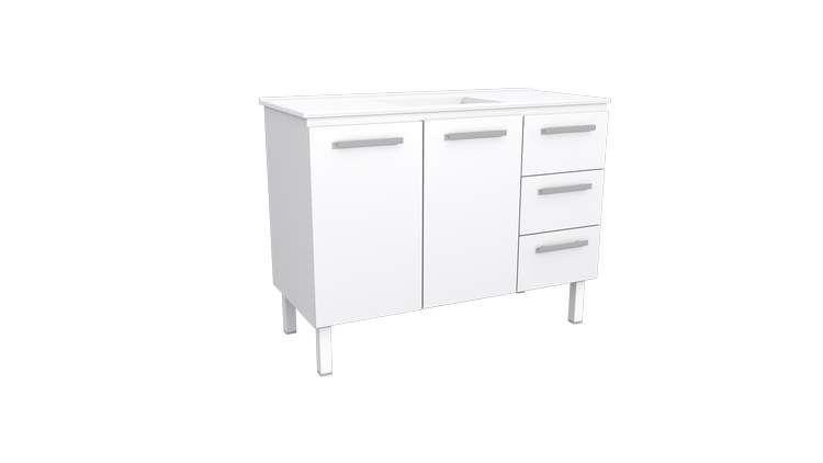 Gabinete de Cozinha Branco em Aço 117cm 4 Gavetas Venus Flat Cozimax ...