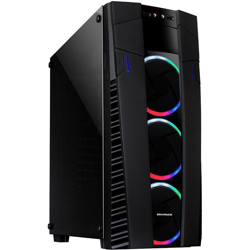 Gabinete Gamer Eclipse RGB com 3 Fans e Vidro Temperado - MYMAX ...