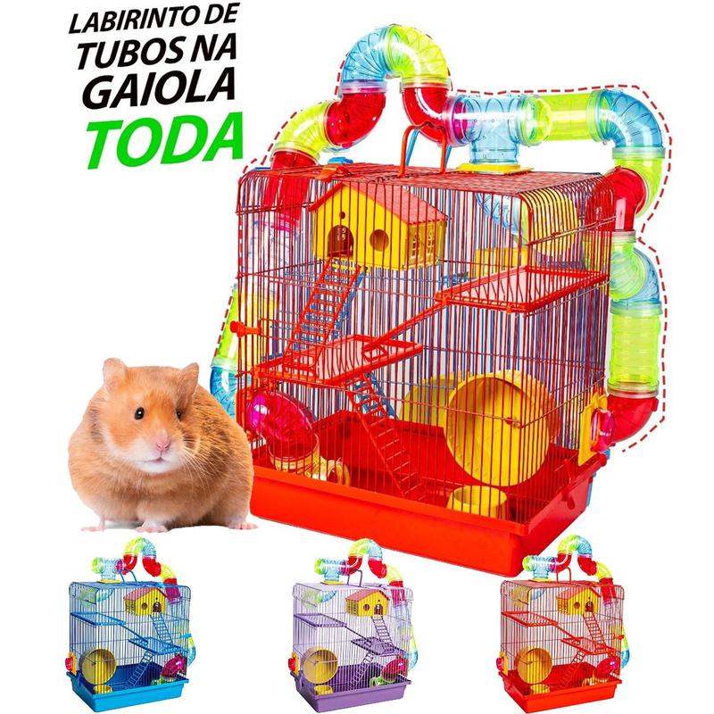 Gaiola Grande Para Hamster Ramister Roedores Sírio Anão Russo Chinês ...