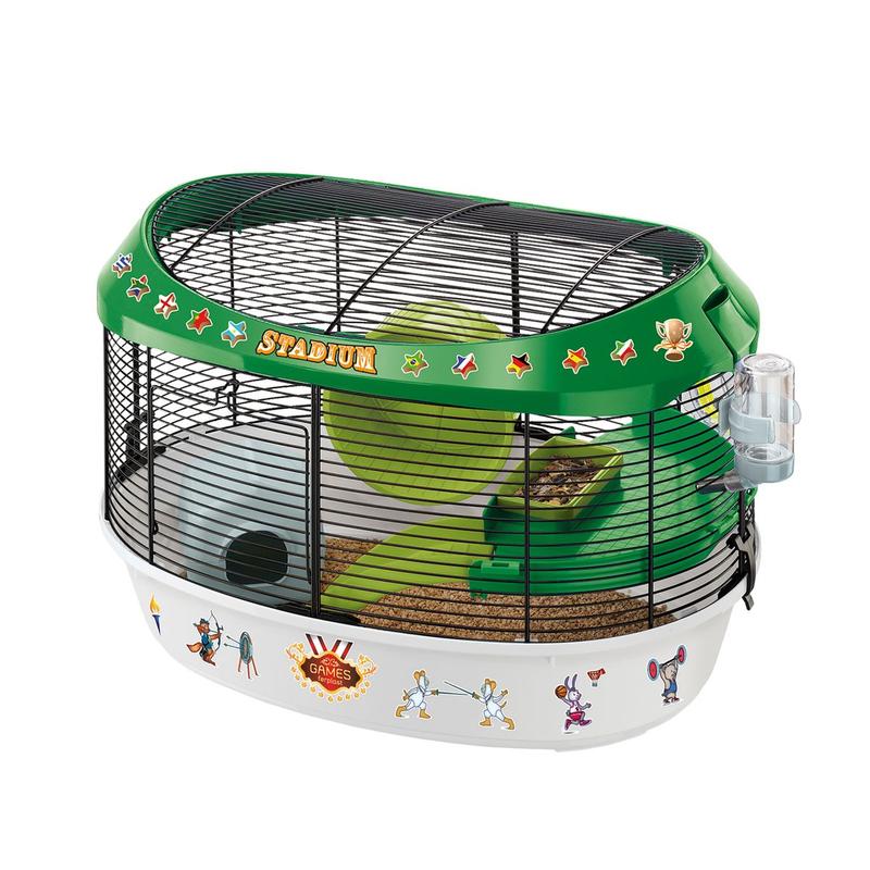 Gaiola Para Hamster Stadium C/ Acessórios Ferplast Verde e Branca ...