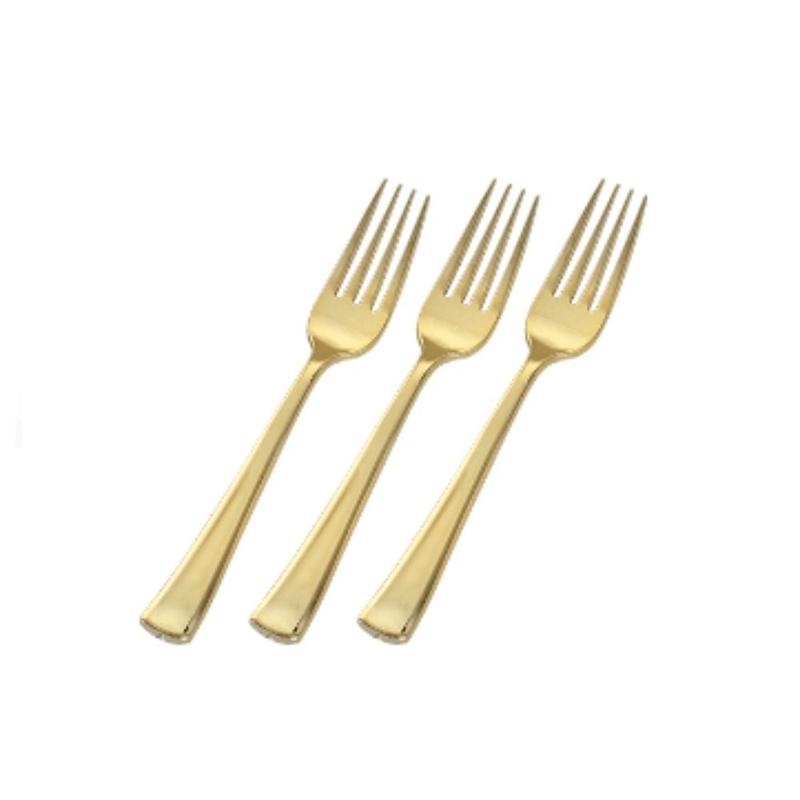 Garfo de Plástico Ouro 12 Unidades 18,3CM - Essencial - Garfos ...