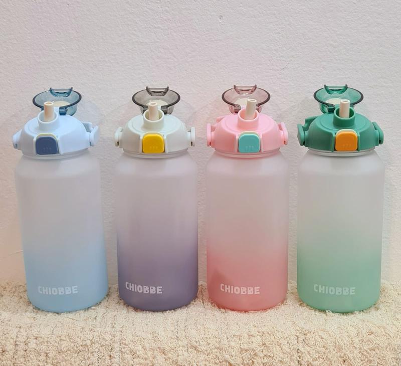 Garrafa de plástico Gradiente Fosco com caneta com alça com adesiv ...