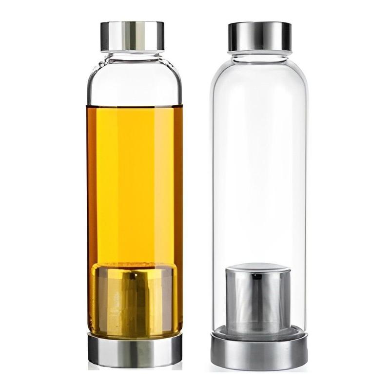 Garrafa de Vidro com Infusor em Inox de Ervas e Frutas 550ml - Generic - Garrafa - Magazine Luiza