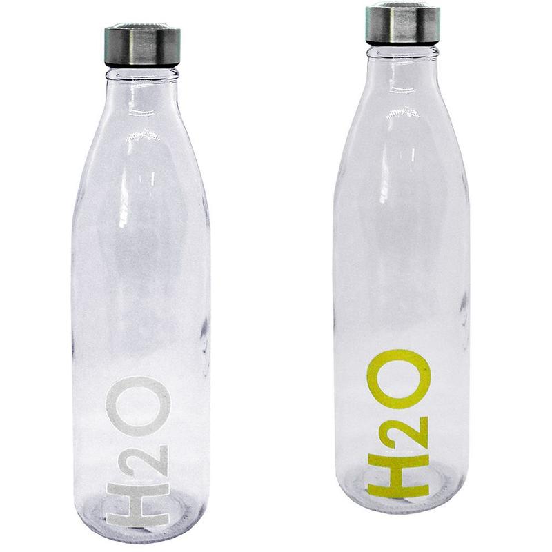 Garrafa de vidro h2o com tampa de inox colors 1l - NACIONAL - Garrafa ...