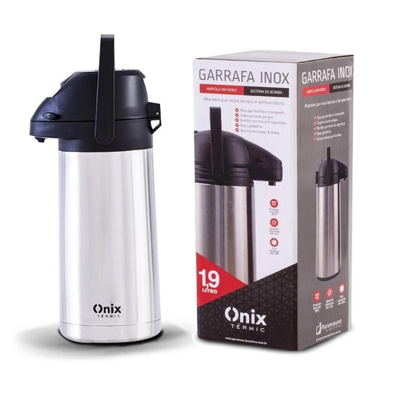 Garrafa Inox Com Ampola De Vidro E Bomba 1,9 Litros - Mount - Garrafa ...