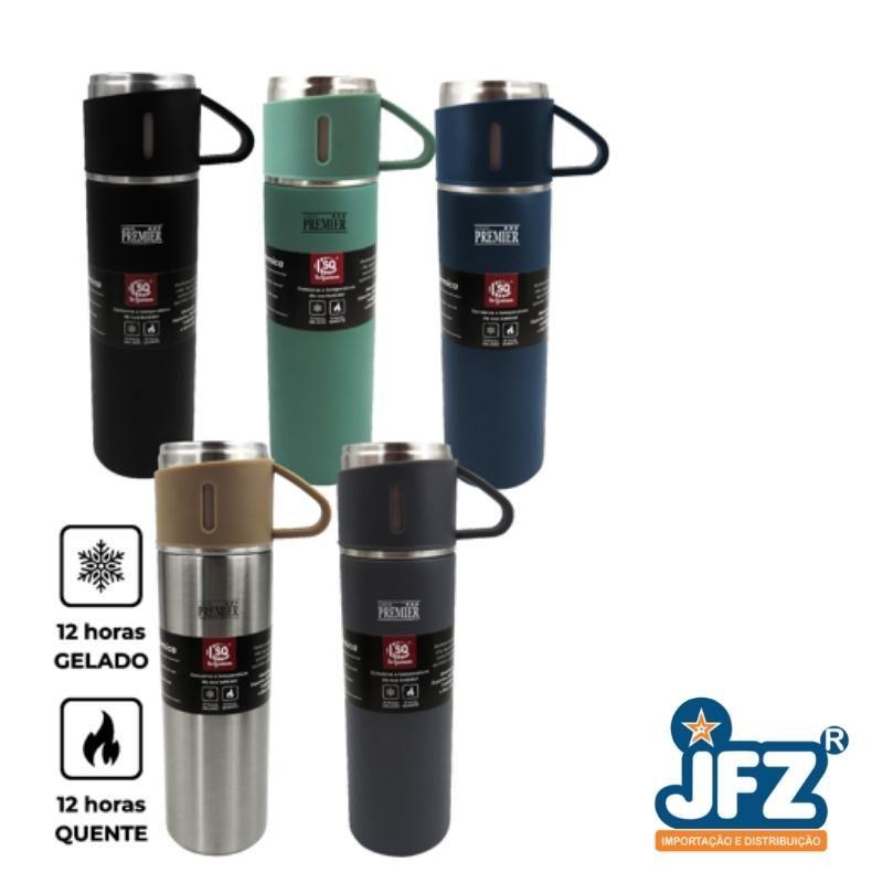 Garrafa inox isotermica vacuo premier c/ copo 500 ml - JFZ IMPORT ...