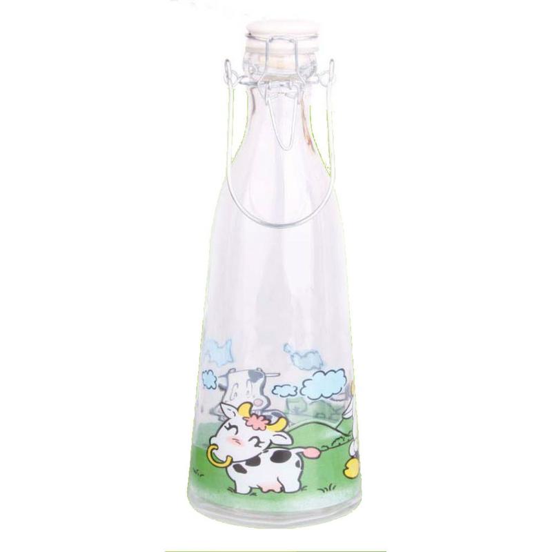 Garrafa Leiteira De Vidro Estampa Vaca Montanha 1 Litro D11001 - MILK ...
