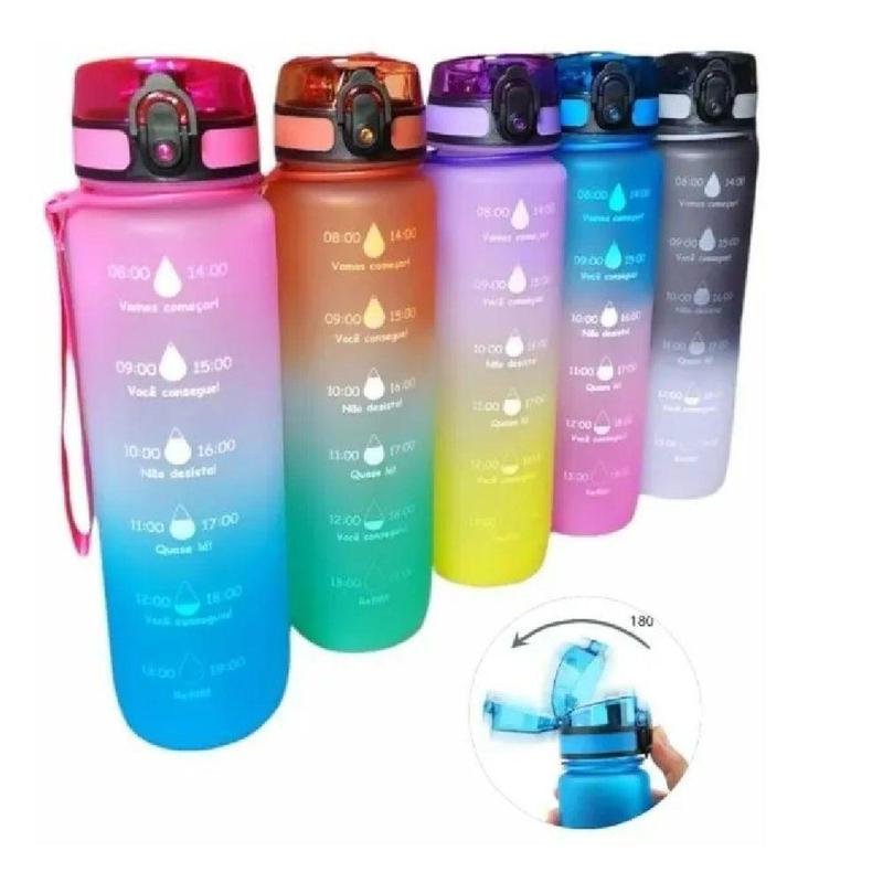 Garrafa Plástico 1 Litro C/Bico Tampa Click Alça Tampa Azul - Golden ...