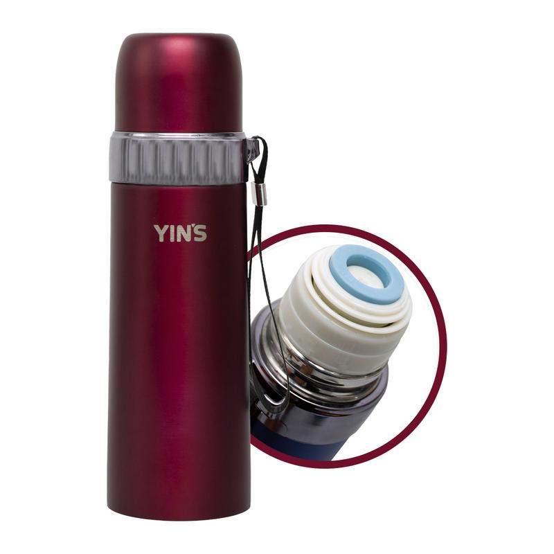Garrafa Térmica Aço Inox 500ml Frio Quente Com Trava + Alça - Yins ...