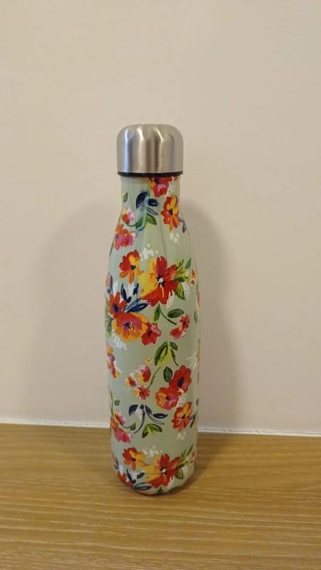 Garrafa termica de água florida 500ml inox azul ou verde - STAINLESS ...
